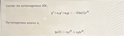 Solved Consider The Nonhomogeneous