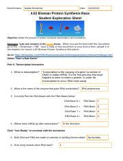 Bioman Protein Synthesis Race Transcription Translation And Course