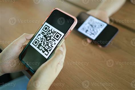 Qr Code Payment Woman Scanning QR Code Online Shopping Cashless Technology Concept