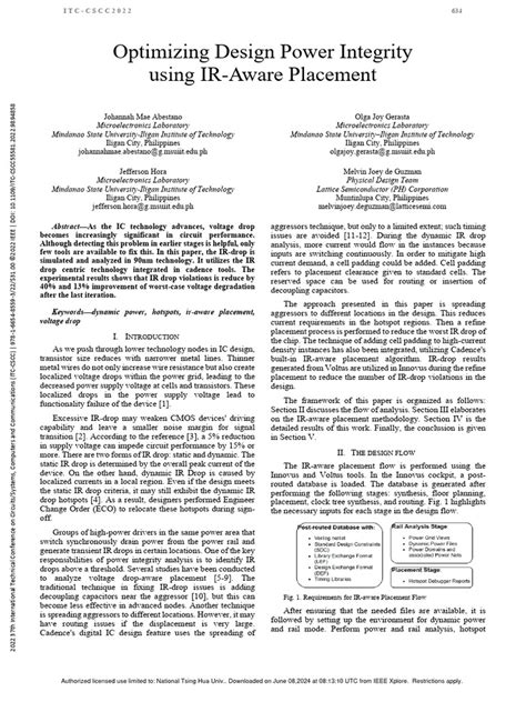 optimizing design power integrity using ir aware placement download