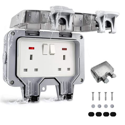 Outdoor Sockets Waterproof Double Socket Weatherproof Outdoor Sockets