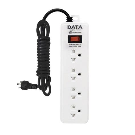 Data รางปลั๊กไฟ 4 ช่อง 1 สวิตซ์ สายยาว 2 ม รุ่น Dy314m2w แพคเกจถุง Sang Chai Meter