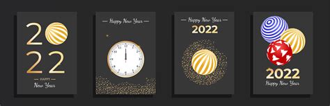 새해 복 많은 2022 골드 3d 우아한 카드 세트 3d 새해 장난감과 시계 배너 배경 표지 포스터 디자인에 대한 스톡 벡터 아트 및 기타 이미지 Istock