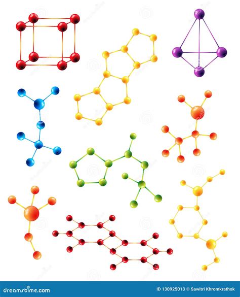Vector Molecule Structure Model Sign Stock Vector Illustration Of Chemical Connection 130925013