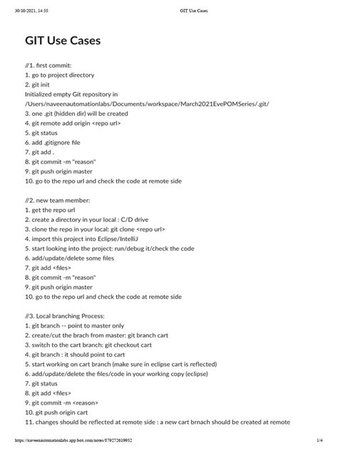 Git Use Casesnotes Pdf
