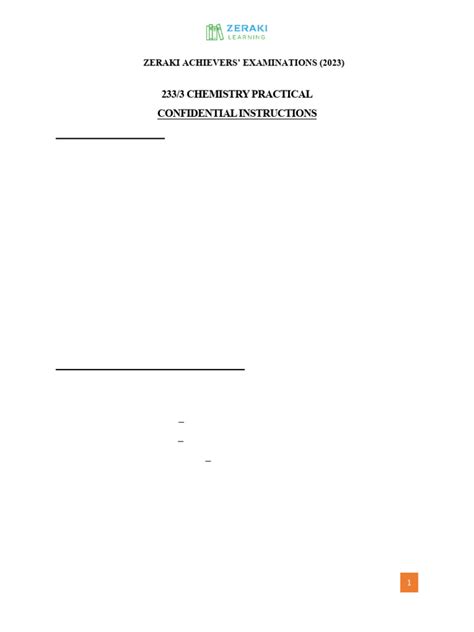 Confidential Question Paper Zeraki Achievers 11 0 October 2023 Pdf Science And Mathematics