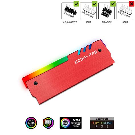 Ezdiy Fab Argb Ddr Memory Ram Coolerrgb Ddr Heatsinkcompatible With Asus Aura Syncgigabyte