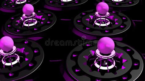 Abstract Rows Of Spinning Details Of A Lilac Color Seamless Loop Motion Stock Illustration