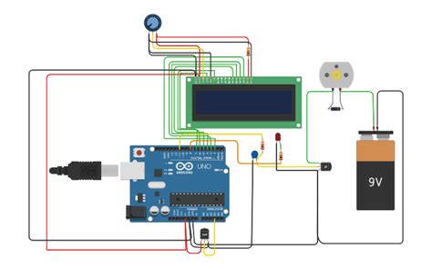 Circuit Design Temperature Controlled Fan Tinkercad