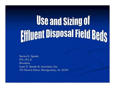 Pdf Steven Speaks Use And Sizing Of Effluent Disposal Field Beds Presentation Dokumen Tips