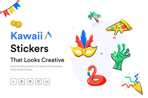 Kawaii Stickers On Yellow Images Creative Store 116914