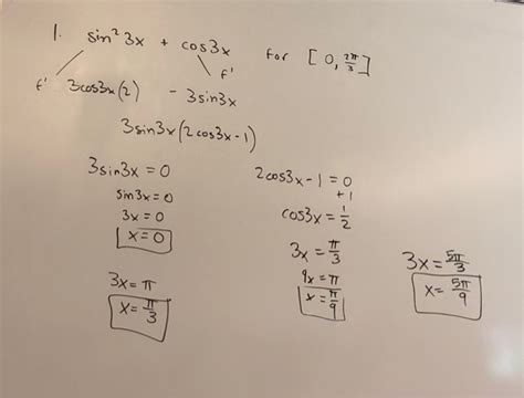 Solved For The Following Please Explain How To Find X Pi 3 Chegg Com
