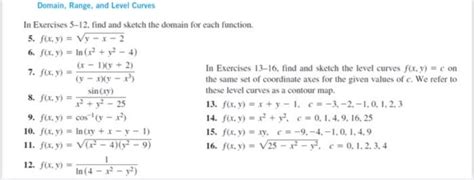 Solved Domain Range And Level Curves In Exercises 5 12