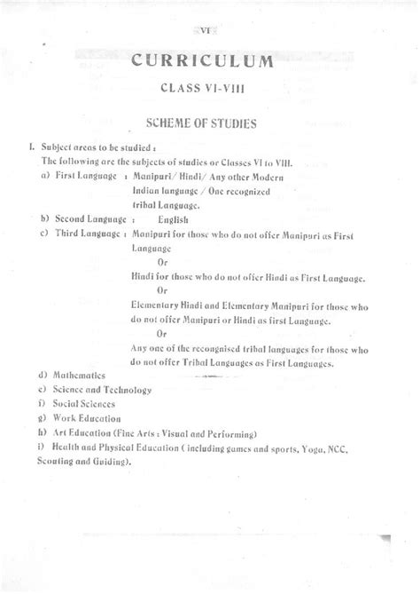 Manipur Board Syllabus For Class 6 7 8 Pdf Bsem 6th 7th 8th