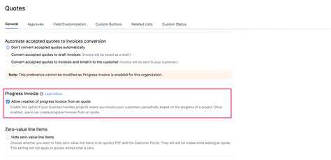 Progress Invoice Help Zoho Invoice
