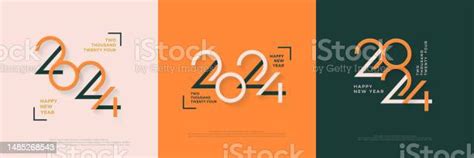 세미 레트로 모던 벡터 디자인으로 2024년 새해 복 많이 받으세요 부드럽고 깔끔한 컬러링으로 디자인 인사말 포스터 배너 소셜 미디어 게시물을 위한 프리미엄 디자인 2024