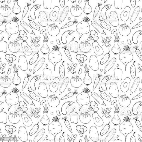 야채 완벽 한 패턴입니다 채식 건강 바이오 식품 배경 비건 유기농 에코 제품 후추 토마토 오이 당근 감자 아보카도 콩 및 완두콩