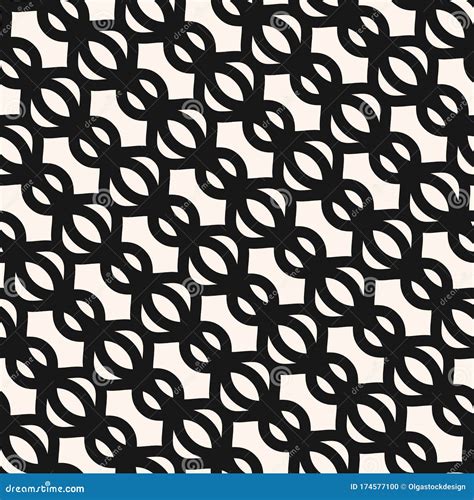 Vector Diagonal Mesh Seamless Pattern Black And White Texture Of Lattice Net Stock Vector
