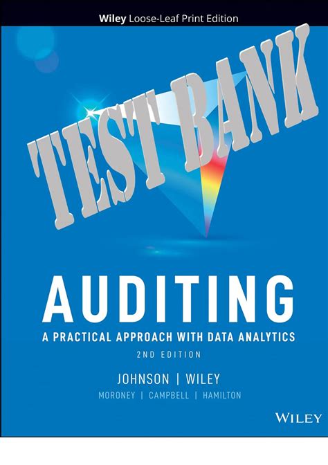 Auditing A Practical Approach With Data Analytics 2nd Edition By Laura Davis Wiley Johnson And