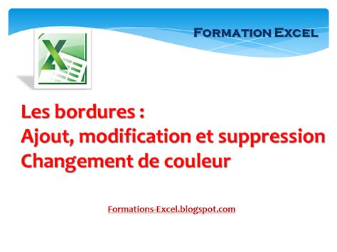 Les Bordures Ajouter Modifier Supprimer Et Colorier Formation Excel