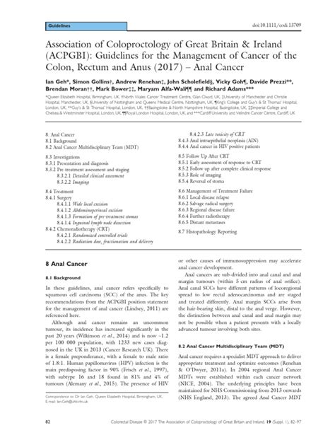 Acpgbi Anal Ca Pdf Radiation Therapy Cervical Cancer