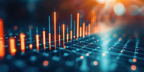 Premium Photo Abstract Image Of Data Visualization With Glowing Orange And Blue Bar Graphs And