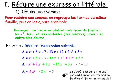 Calcul Litt Ral D Velopper Et R Duire Une Expression Me Math Matiques