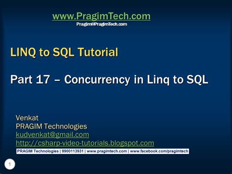 Sql Server Net And C Video Tutorial Part 17 Concurrency In Linq