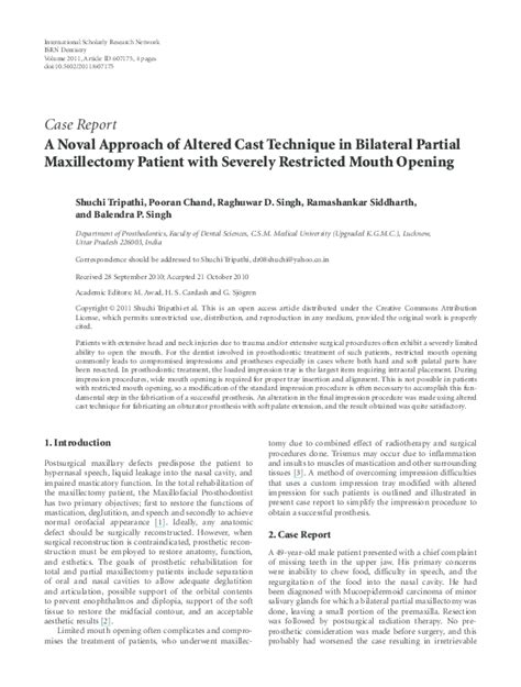 Pdf A Noval Approach Of Altered Cast Technique In Bilateral Partial