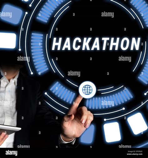 Text Sign Showing Hackathon Internet Concept Event Where Large Number