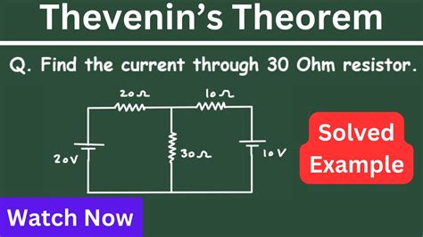 Thevenins Theorem Solved Example Problem YouTube
