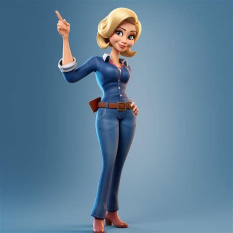 Premium Photo 3d Female Agent In Blue Nostalgic Rural Life Depiction