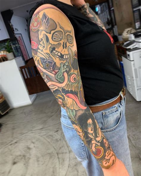 🐉💰 On Instagram “yokai Spirit Sleeve Completed For Erin Recently Made Lighthouse Tattoo