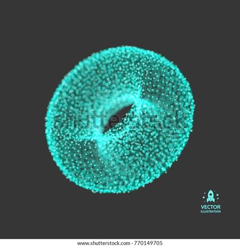 Torus Molecular Lattice Connection Structure 3d Stock Vector Royalty