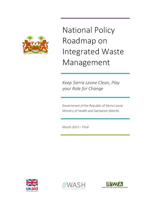 PDF National Policy Roadmap On Integrated Waste Management INWMP