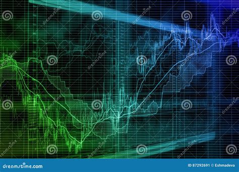 Blurred Background Based On Stock Market Graphs On The Screen Stock Image Image Of Computer