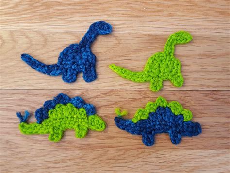 Chemknits Crochet Dinosaur Appliques For Party Hats