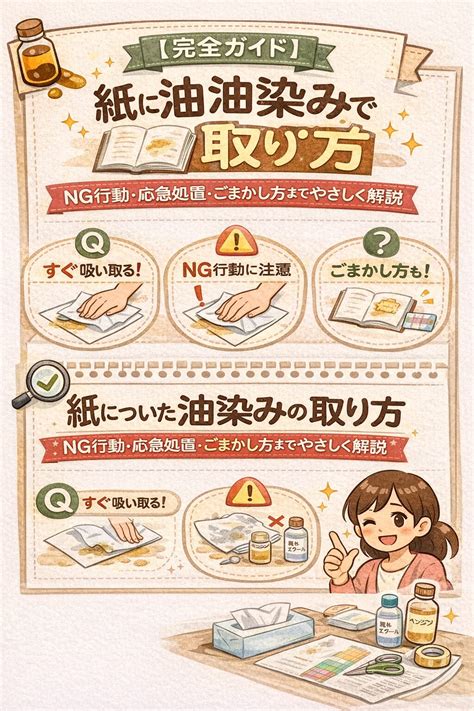 【完全ガイド】紙についた油シミの取り方｜ng行動・応急処置・ごまかし方までやさしく解説 けんさん家のライフスタイル