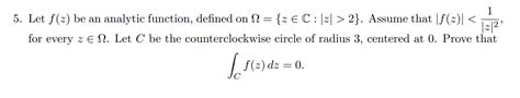 solved let f z ﻿be an analytic function defined on