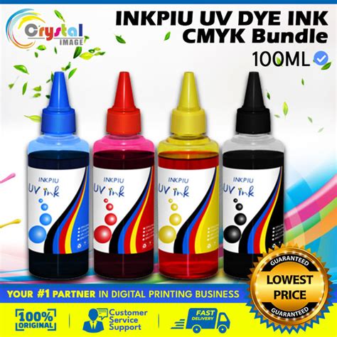 Inkpiu UV Dye Ink Ml Universal Refill Ink For Inkjet Compatible Printers CMYK Bundle