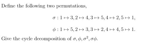 solved define the following two permutations