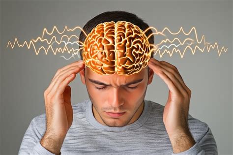 Cortical Neuron Cortical Neuron And Mind Man With Glowing Brain Holding