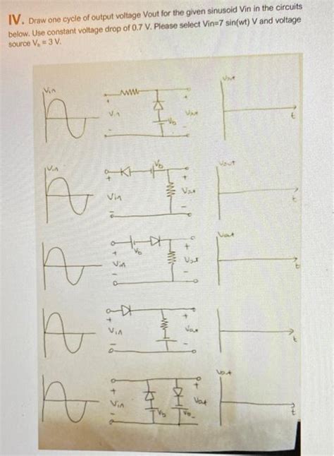 Solved Wv Draw One Cycle Of Output Voltage Vout For The