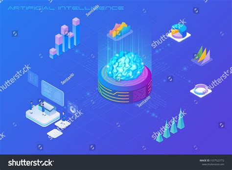 Artificial Intelligence Ai Analyses Big Data Stock Vector Royalty Free