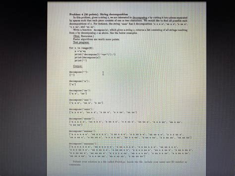 Solved Problem 4 30 Points String Decomposition In This