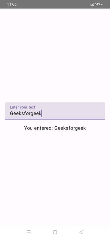 Taking Input In Android Using Jetpack Compose Geeksforgeeks