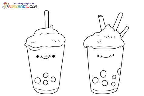 Coloriage Bubble Tea à Imprimer