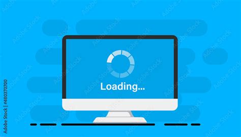loading process in computer screen system software update data upgrade or synchronize with