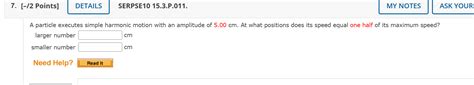 Solved A Particle Executes Simple Harmonic Motion With An Chegg