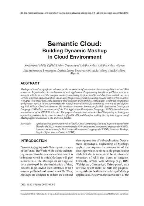 Pdf Semantic Cloud Building Dynamic Mashup In Cloud Environment